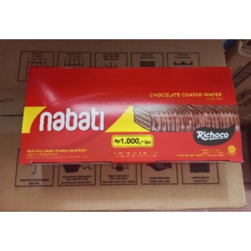 Jual Wafer Salut Coklat Nabati Chocolate Coated Wafer box isi 12 pcs ...