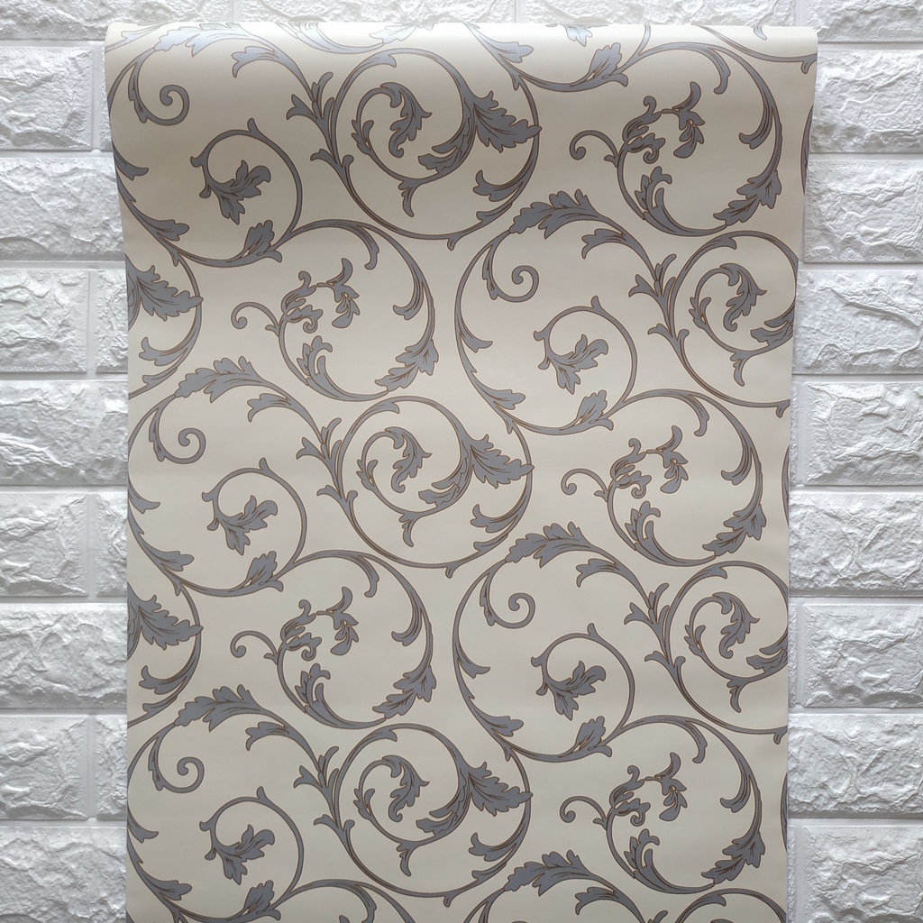 Jual Wallpaper Sticker Ruang Tamu Motif Batik Cream 45CM x 9M High ...