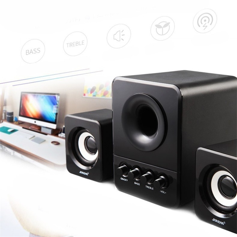 Jual SADA Speaker Stereo 2.1 with Subwoofer & USB Power D-202 & D-203 ...