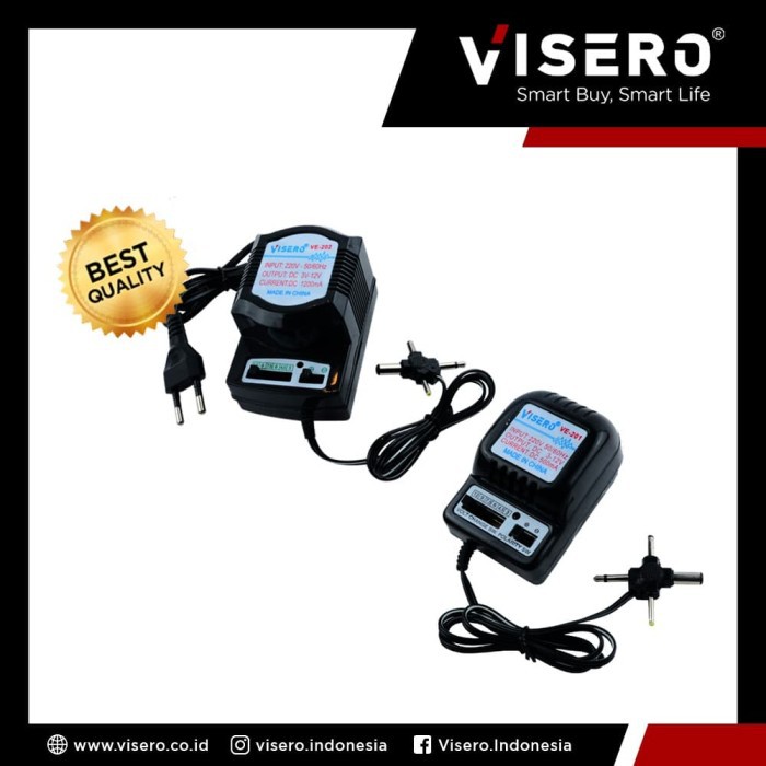 Jual Adaptor Multi/Universal Hitam 500MA Visero (VE-201) | Shopee Indonesia