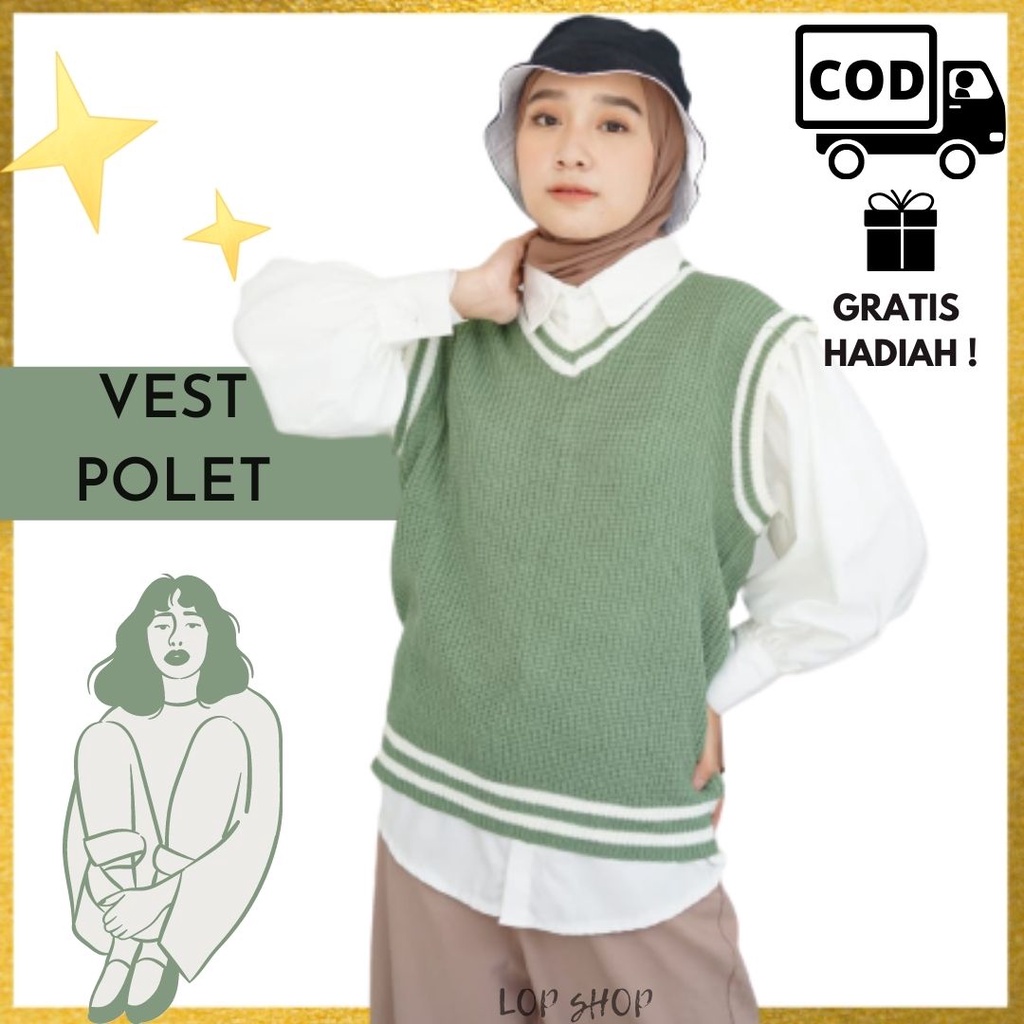Jual VEST RAJUT UNISEX PRIA WANITA POLET KNITWEAR PREMIUM KOREAN STYLE ...