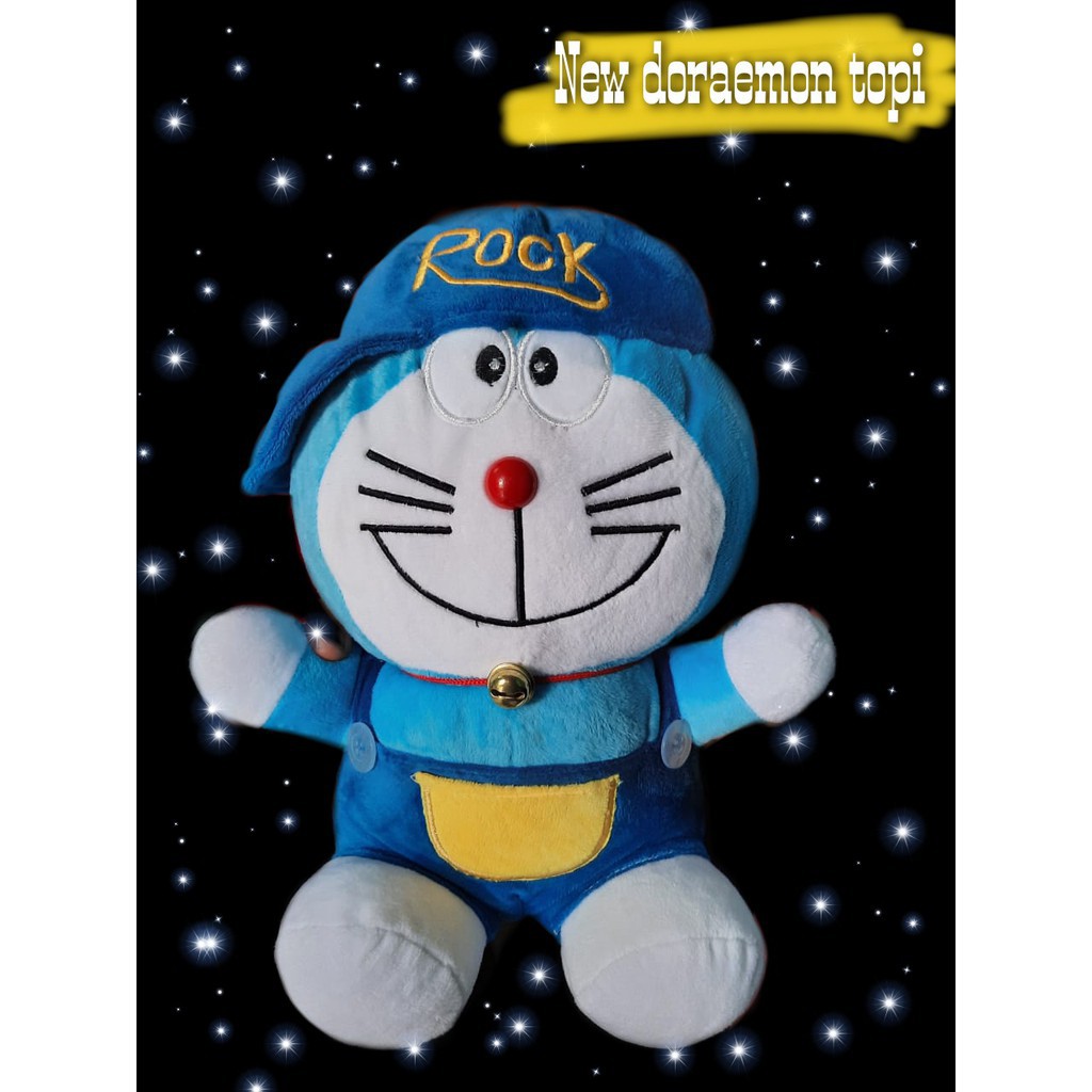Jual Boneka doraemon model pakai topi bahan halus - 35 cm | Shopee ...