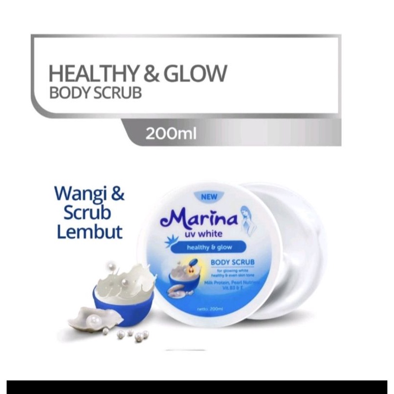 Jual marina body scrub healty & glow 200ml biru | Shopee Indonesia