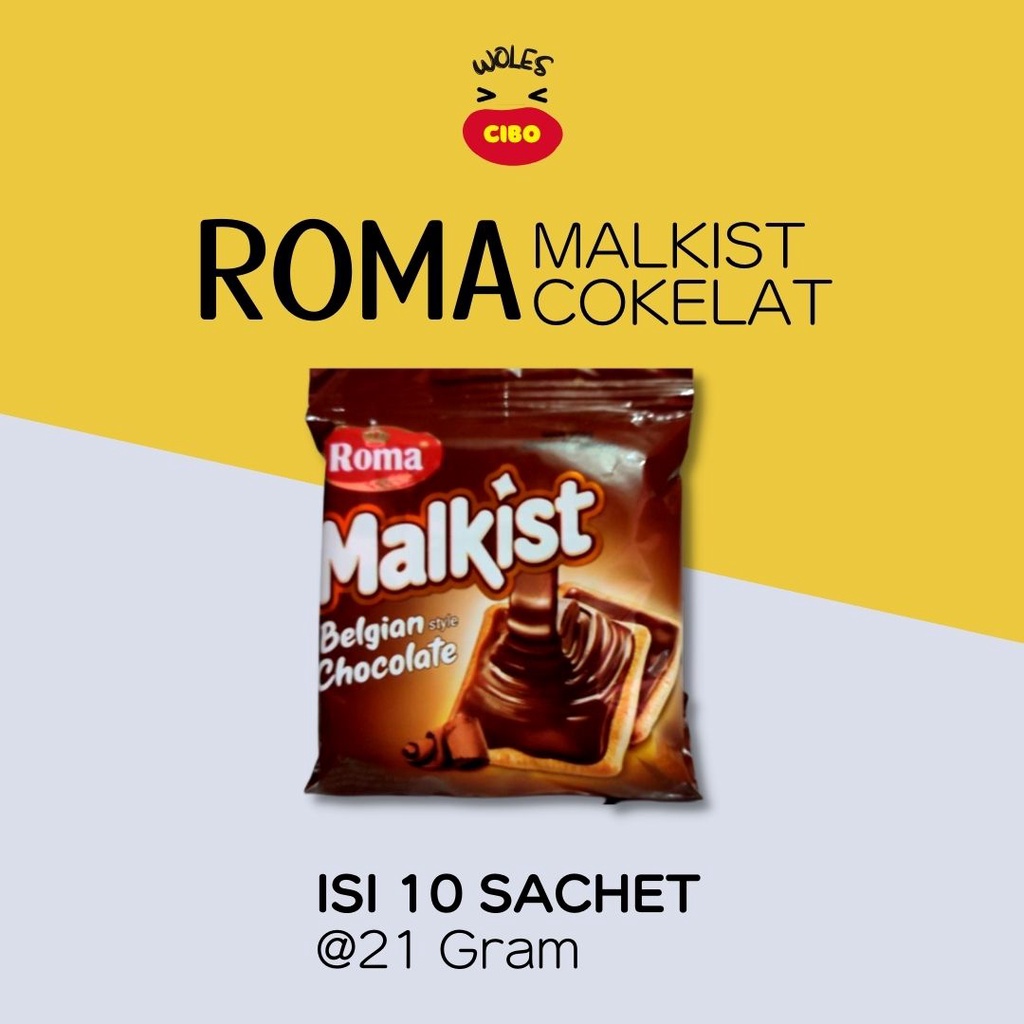 Jual Roma Malkist Cokelat Renceng 21 gram Isi 10 Sachet Rasa Cokelat ...