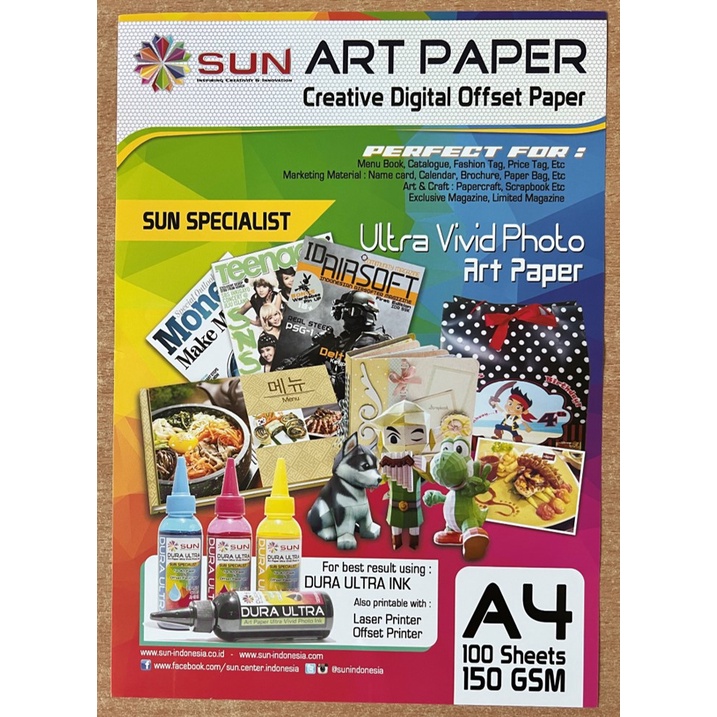 Jual Kertas Art A4 Paper Sun Art Paper A4 (100 120 150 210 230 260 gsm ...