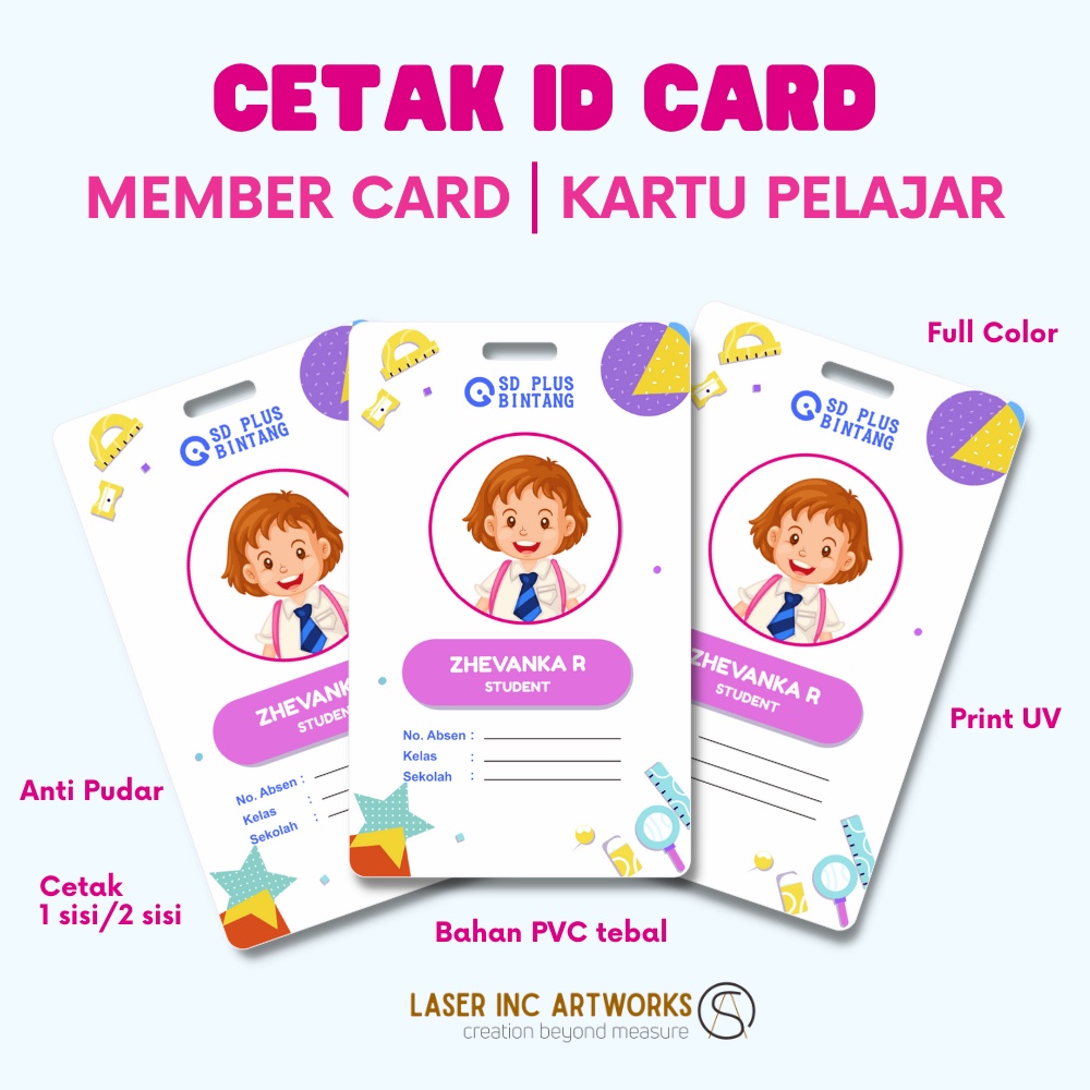 Jual Cetak ID Card PVC Premium Kartu Member / Kartu Anggota Pelajar ...