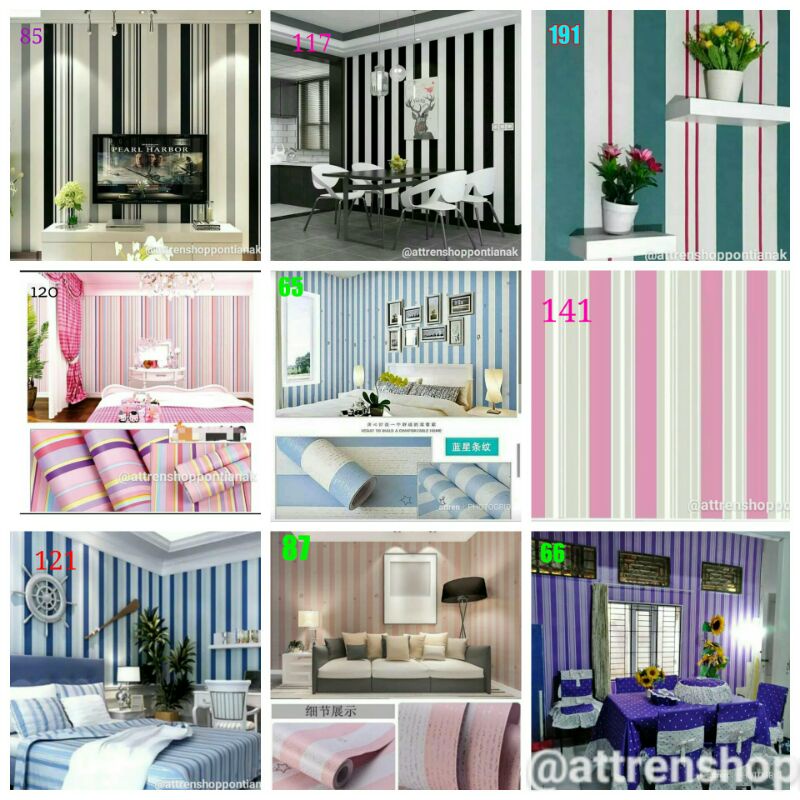 Jual Wallpaper Walpaper Dinding Salur Garis Vertikal ±10m x 45cm Premium Quality | Shopee Indonesia