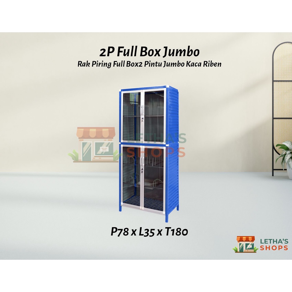 Jual LEMARI / RAK PIRING (FULL BOX SUPER RIBEN 2 PINTU+KUNCI) | Shopee ...