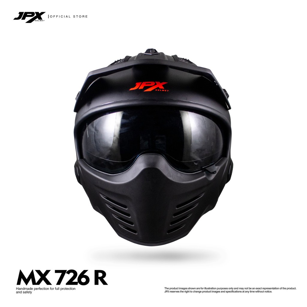 Jual JPX Full Face MX-726R - Black Doff/Red | Shopee Indonesia
