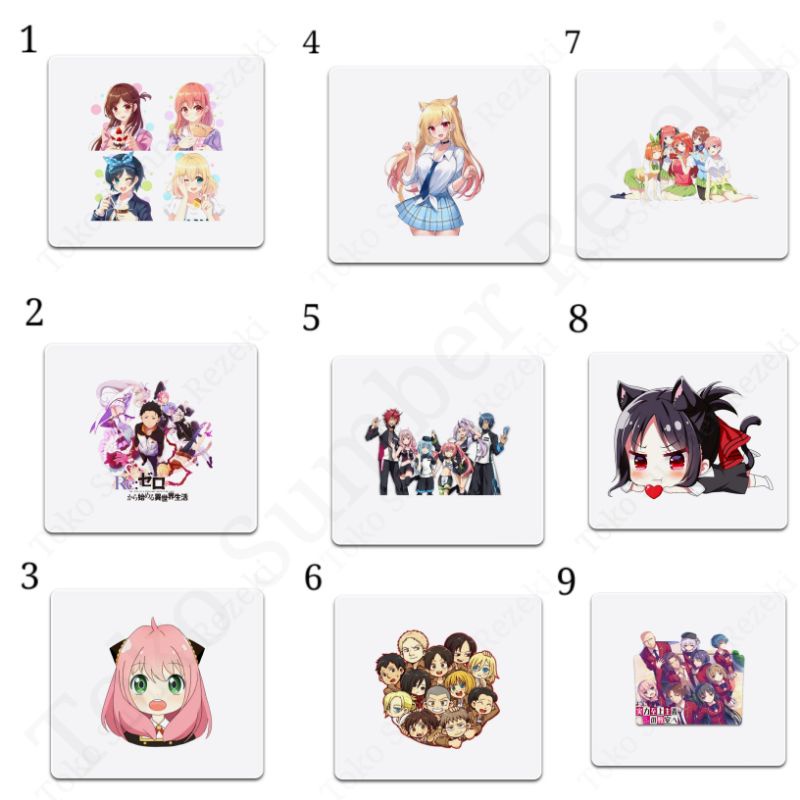 Jual Anya Spy X Family Figure Mousepad Love Is War Attack On Titan Date ...