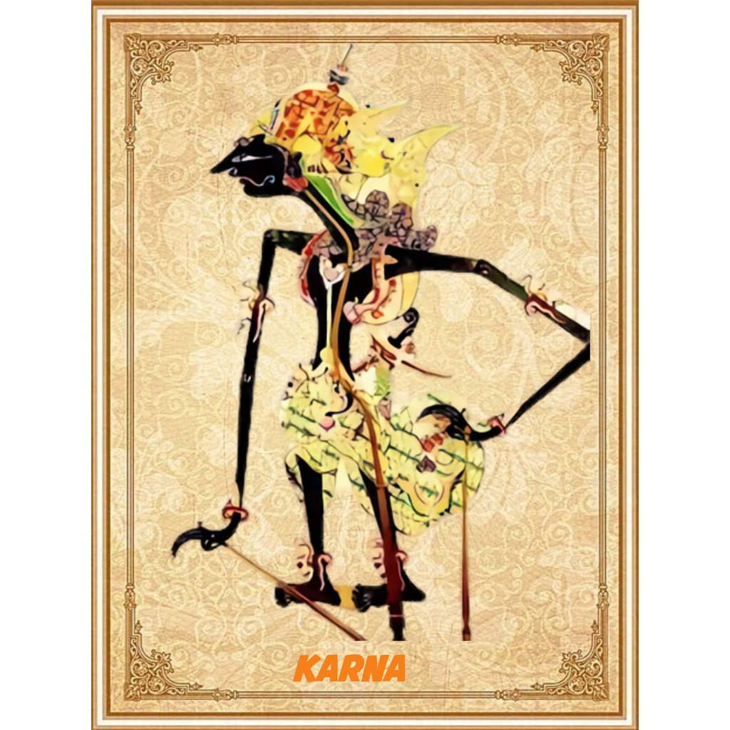 Jual Poster Wayang Kulit Jawa Karna Untuk Hiasan Dinding Sebagai ...