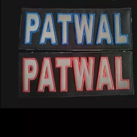 Jual LOGO BORDIR belakang PATWAL biru | merah Sudah dilengkali prekat ...
