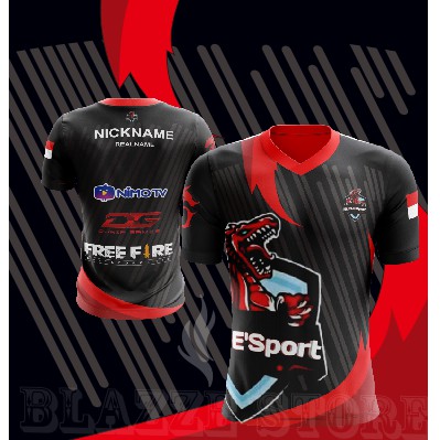 Jual Jersey Gaming Kaos Baju Esports Free Fire Custom Desain Nama dan ...