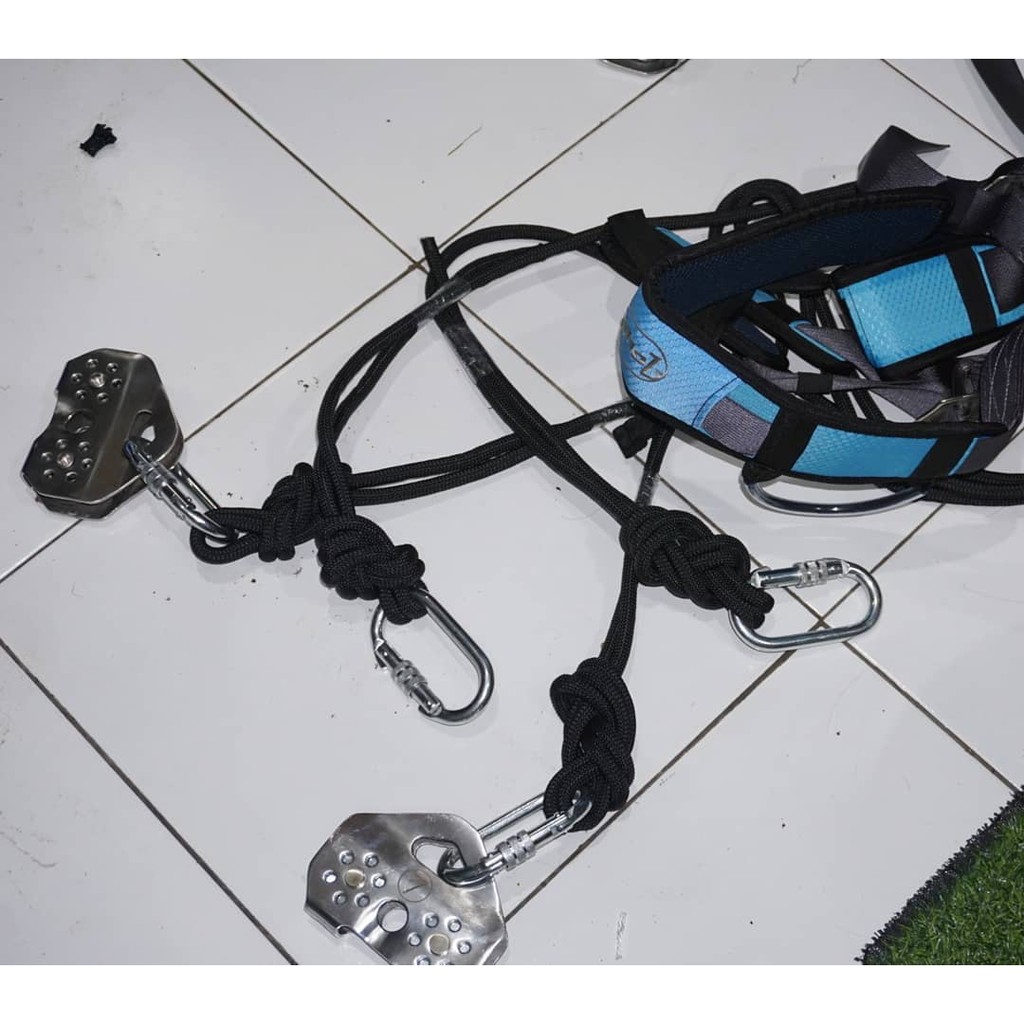 Jual set alat flying fox paket istimewa outdoor outbond wisata | Shopee ...