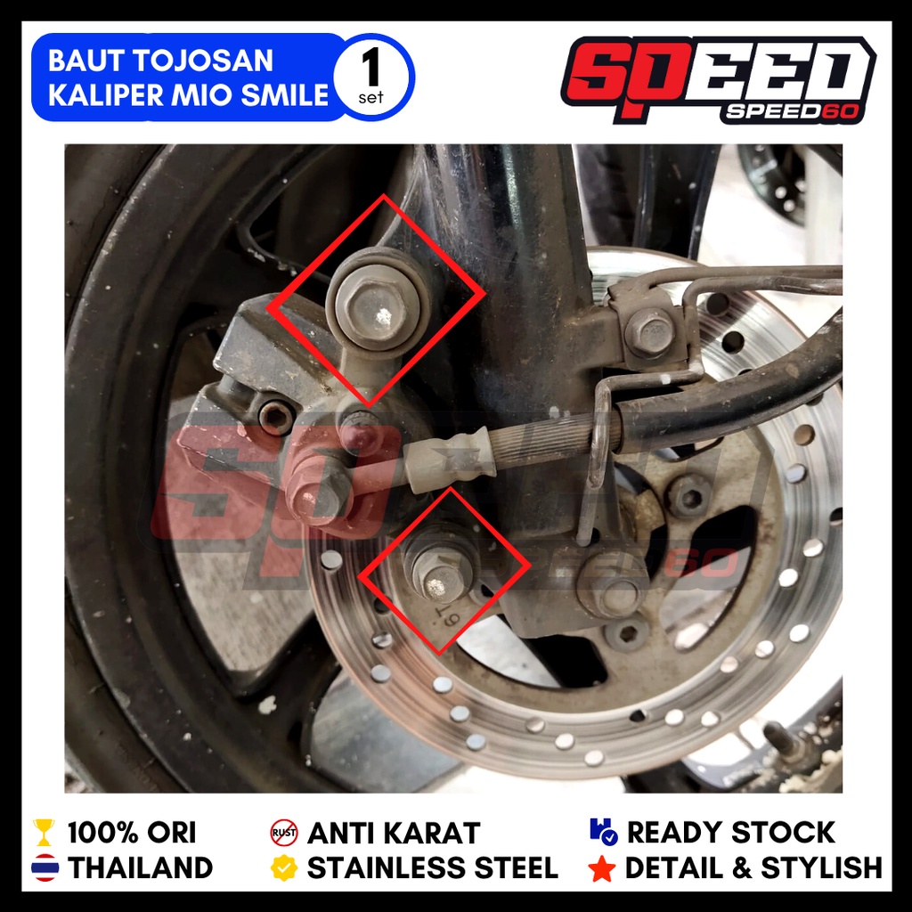 Jual Probolt Tojosan Kaliper Mio Smile Karbu Yamaha Stainless King Nut Thailand | Shopee Indonesia