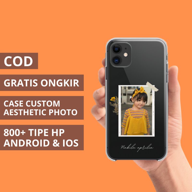 Jual Custom Case Aesthetic Polaroid Foto Sendiri Nama Casing Costum ...