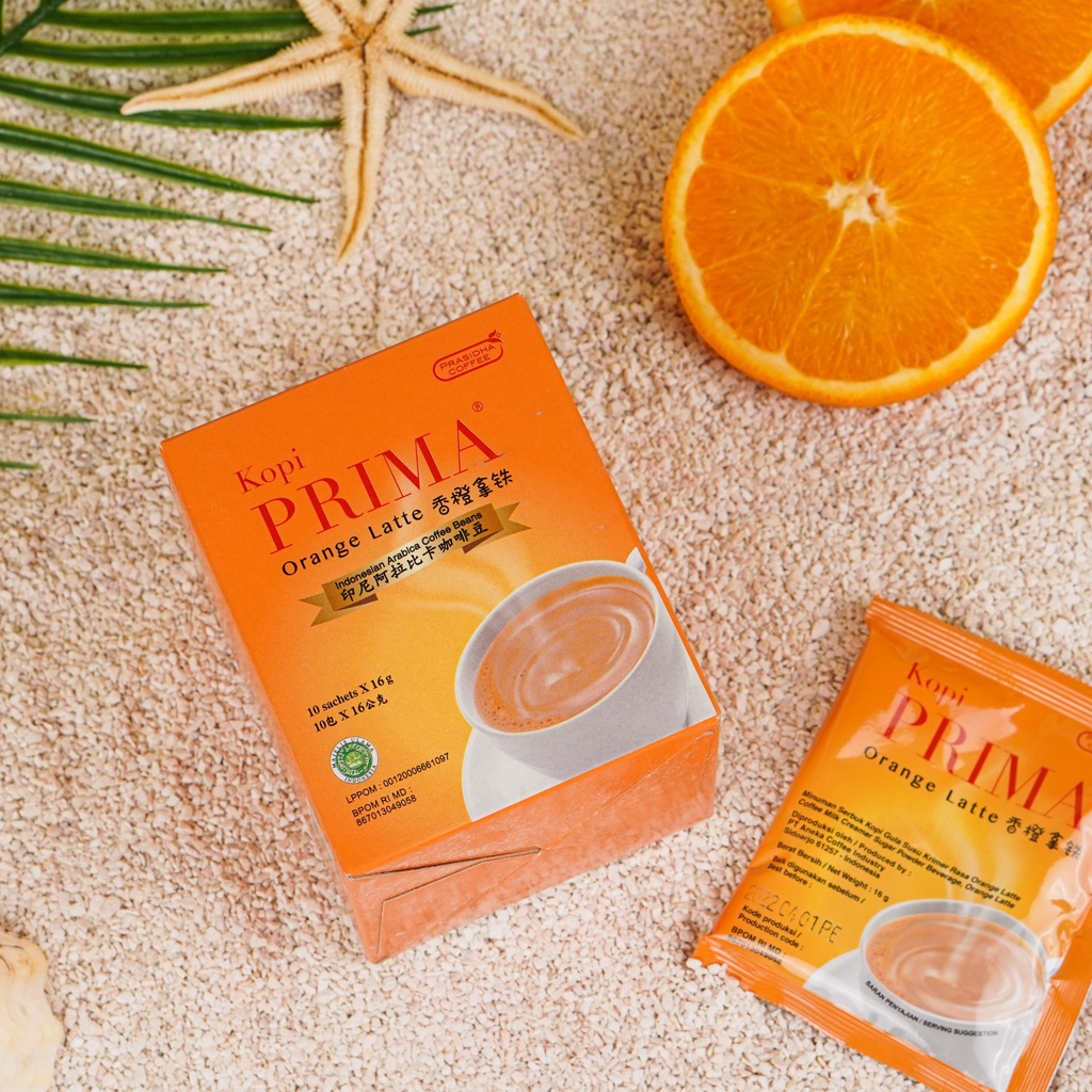 Jual Kopi Prima Orange Latte | 1 inner box ( 10 sachet X 16 gr ...
