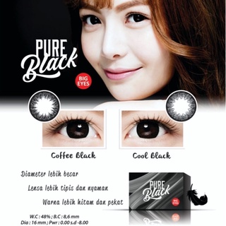 Jual Softlens PURE BLACK 16 MM Normal & Minus (-0,50 S/D -8,00) By ...