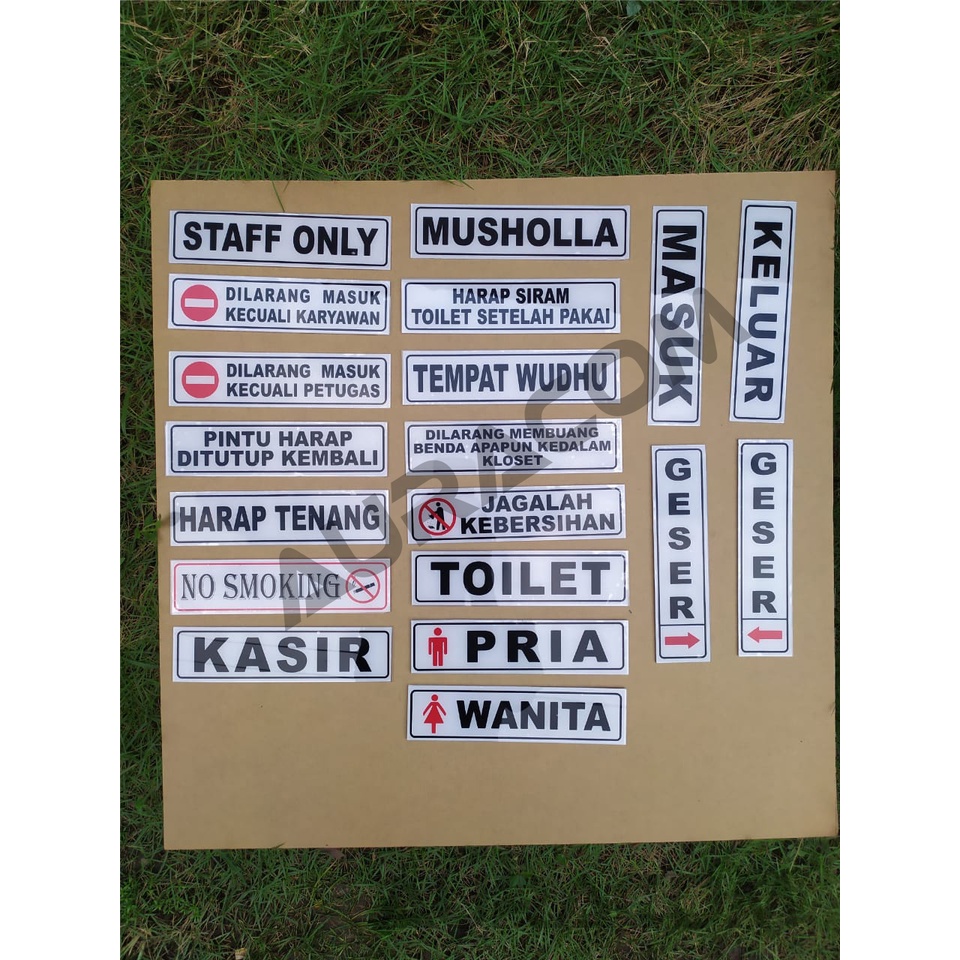 Jual COD, Acrylic plat sign label musholla, toilet, masuk, keluar ...