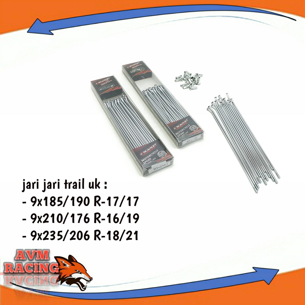 Jual Jari Jari Supermoto spoke jeruji ruji Motor Trail KLX CRF Scarlet ...