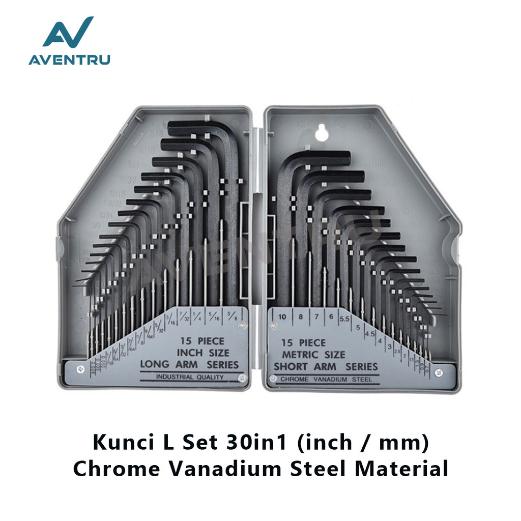 Jual Kunci L Set 30 in 1 L Wrench Set 30in1 inch mm | Shopee Indonesia