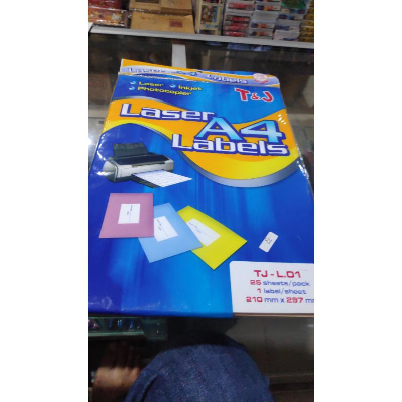 Jual T&J Laser labels A4 sticker label TJ-L. 01 25's | Shopee Indonesia