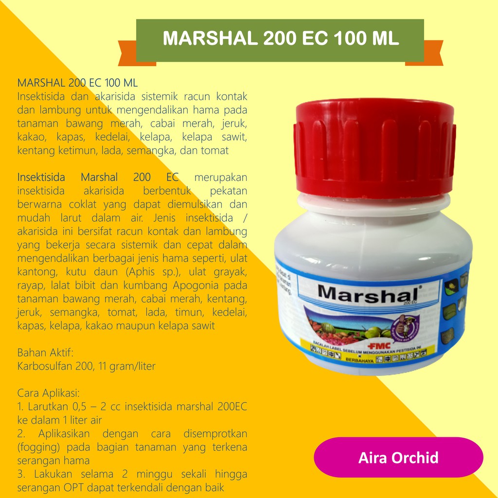 Jual INSEKTISIDA AKARISIDA MARSHAL 200 EC 100 ML | Shopee Indonesia