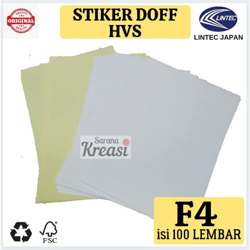 Jual Stiker Label DOFF HVS F4 isi 100 Lembar -- Sticker Doff LINTEC ...