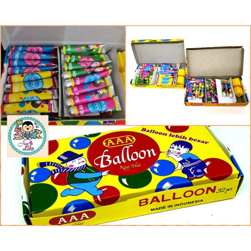 Jual Mainan Anak Balon Tiup Jadul AAA isi 32pcs/Kotak | Shopee Indonesia