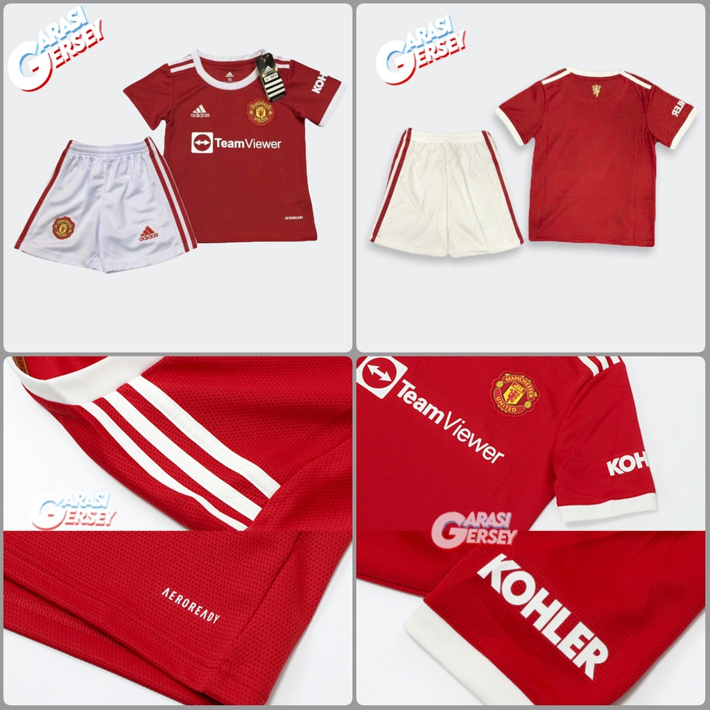 Jual Jersey Baju Bola Anak Kids MU Home 2021/2022 Man United | Shopee ...