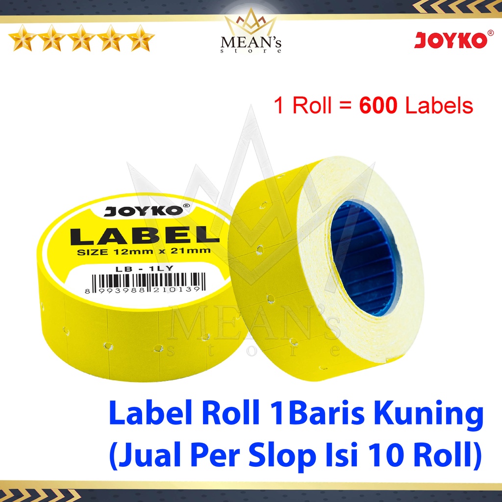 Jual Label Harga 1 Baris Kuning Joyko LB-1LY / Price Labeller 1 Line ...