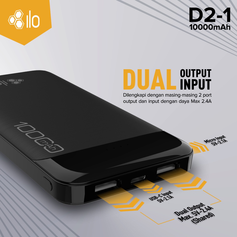 Jual Hippo Powerbank Ilo D2 20000mAh Smart Detect Charging - Multi ...