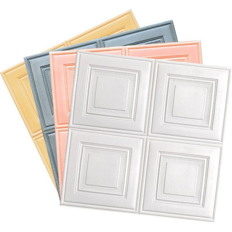 Jual WALLPAPER FOAM 3D MOTIF KOTAK SQUARE WARNA PUTIH WATERPROOF TIMBUL ...