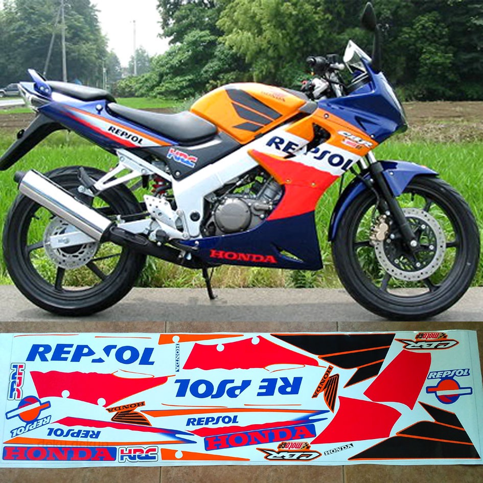 Jual Striping Cbr 150 r Old Repsol Biru 2004 Tahan Vernis Cuting Mesin ...