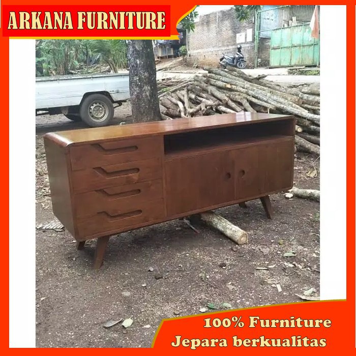 Jual MEJA BUFET BUFFET BUPET TV POLOS KAYU JATI RETRO MINIMALIS MODERN ...