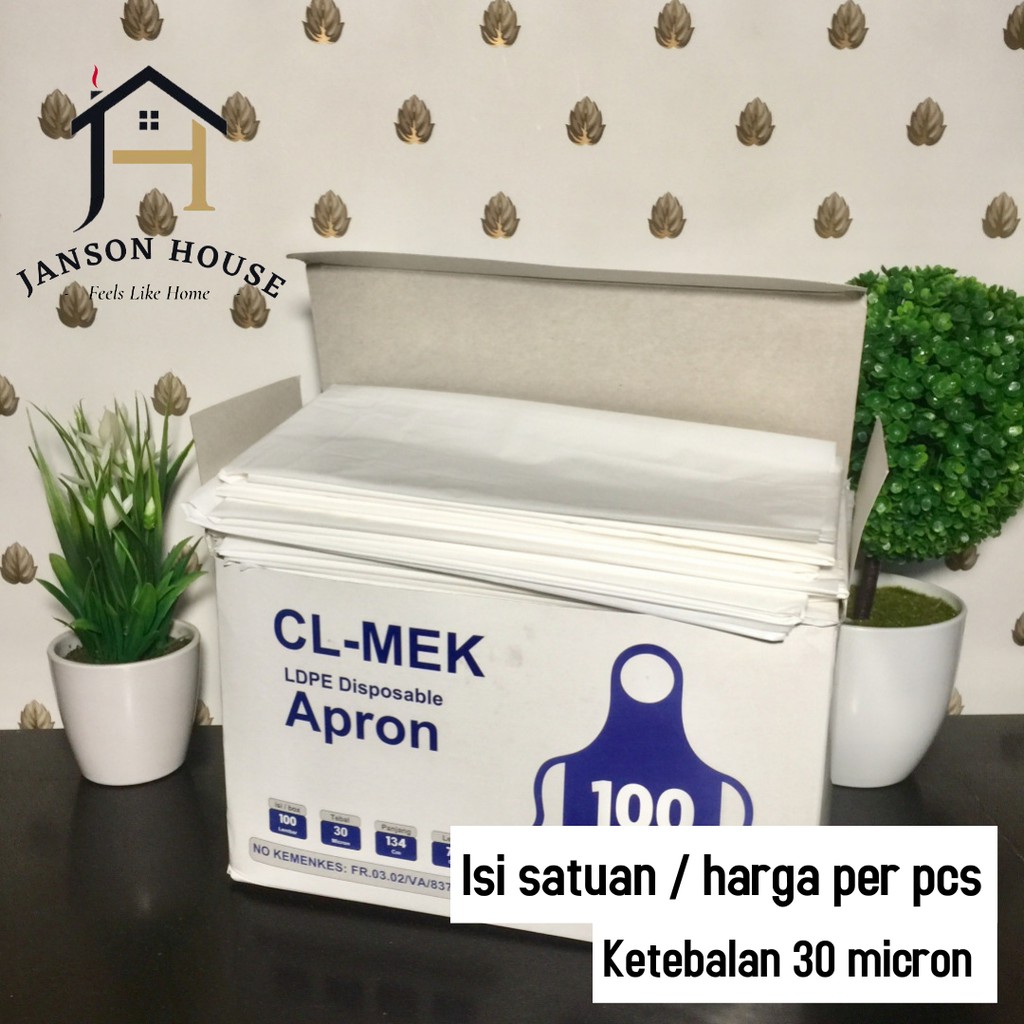 Jual Apron Celemek LDPE Tebal / Apron Medis APD Disposable Satuan ...