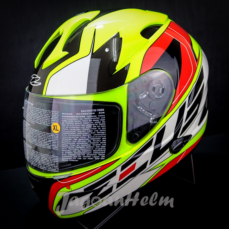 Jual ZEUS HELM ZS806 | FLUO YELLOW II31 RED | ZS-806 DOUBLE VISOR ...