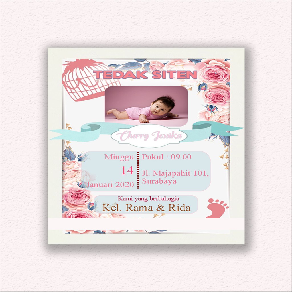 Jual Undangan Tedak Siten | Tedhak | Custom Stiker / kertas | Shopee ...