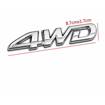 Jual Emblem 4WD Badge 3D Chrome Metal Sticker Car Body Trunk Decoration ...