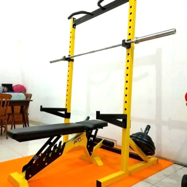 Jual ALAT FITNESS SQUAT RACK MULTIFUNGSI PAKET LENGKAP | Shopee Indonesia