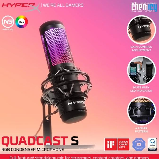Jual HyperX Quadcast S RGB USB Condenser Gaming Microphone | Shopee ...