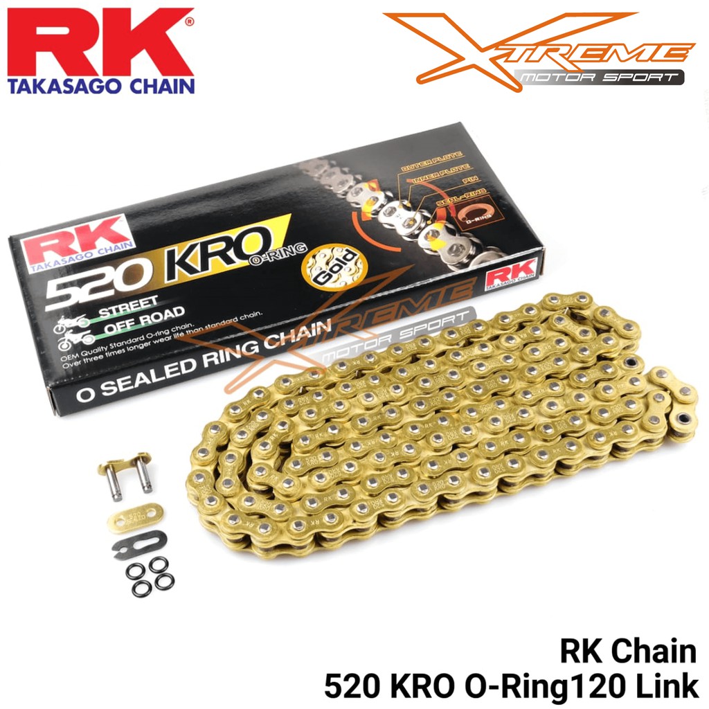 Jual Rantai RK Chain 520 KRO O-Ring Ninja 250 ER6 Z250 R25 ZX25 CBR ...