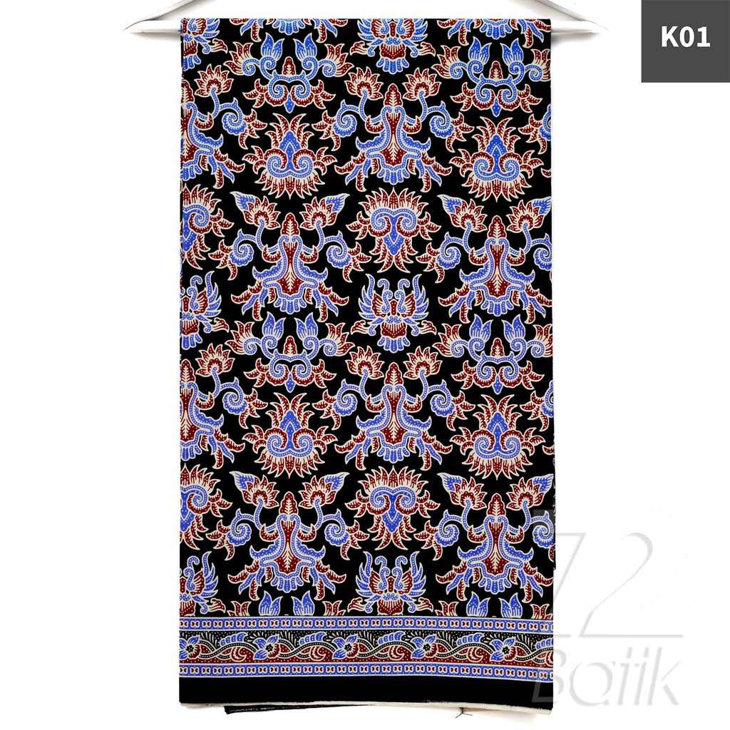 Jual BAHAN BATIK PREMIUM Katun Motif Arum Sari Warna Biru Hitam Putih ...