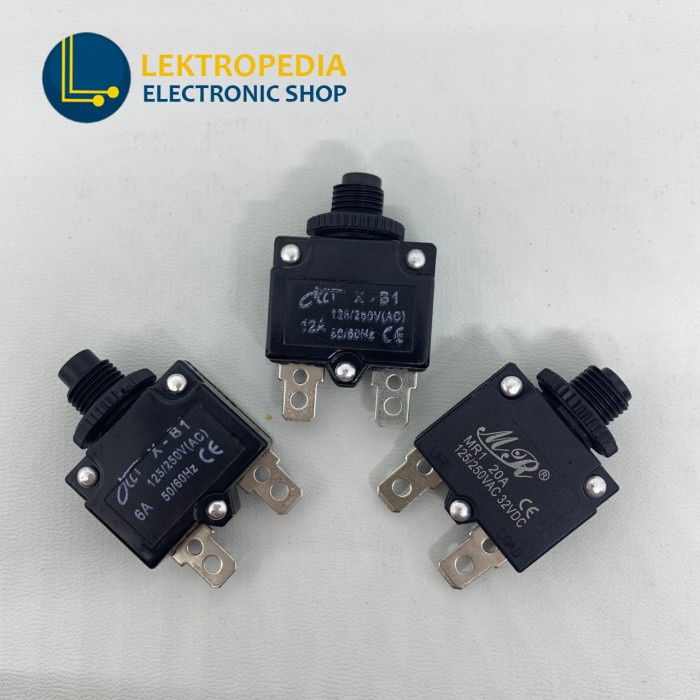 Jual Circuit Breaker MURNI 3A 4A 5A 6A 8A 10A 12A 15A 20A Push Button Overload Protector ...