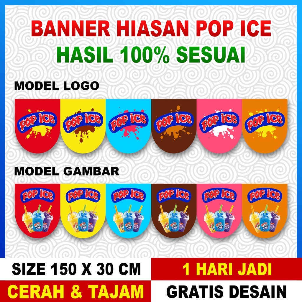 Jual BANNER SPANDUK POP ICE UNTUK DEPAN TOKO / BOOTH / TERAS KUALITAS ...