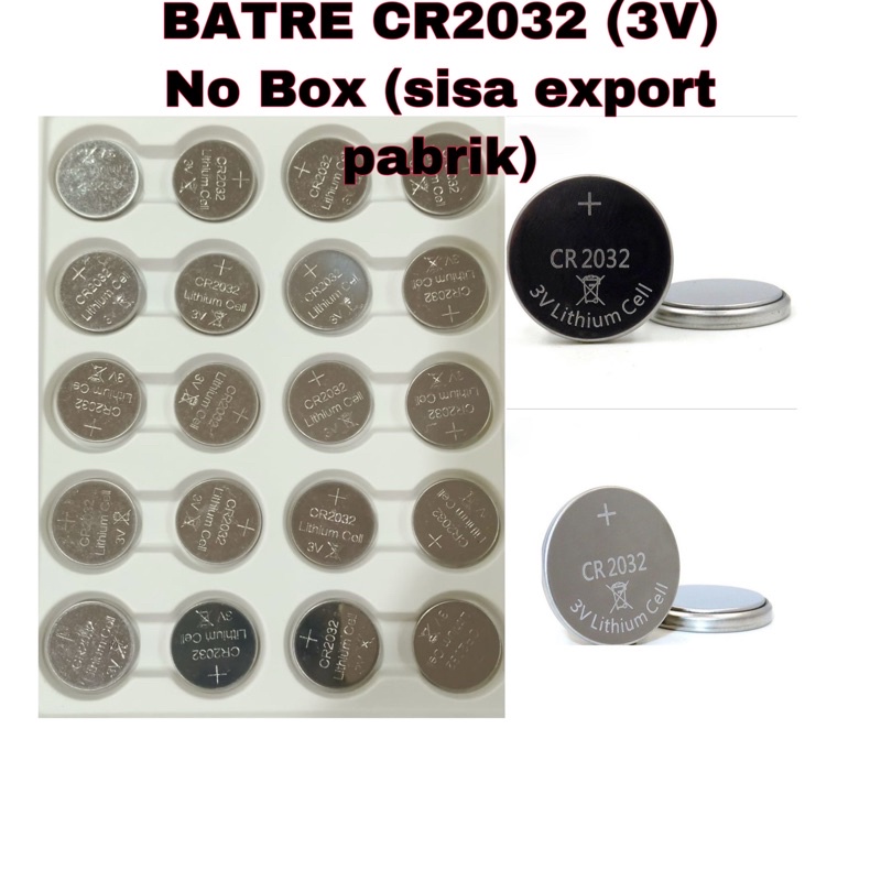 Jual Baterai CR2032 Biru Lithium 3V Battery Kancing Koin CR-2032 Kalkulator Jam Tangan Remote ...