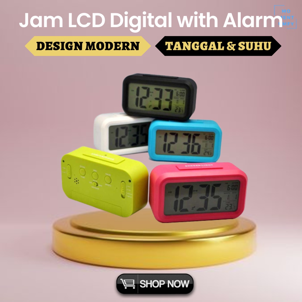 Jual Taffware Fanju Jam Alarm Waker Weker Beker Alarm LCD LED Duduk ...