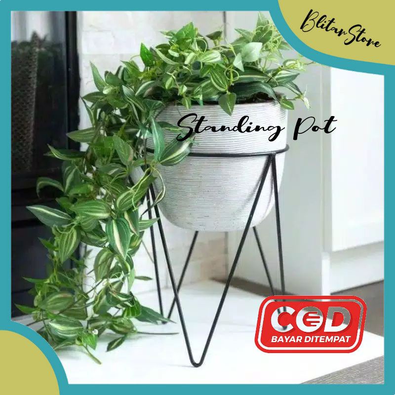 Jual standing pot besi, penyangga pot besi minimalis | Shopee Indonesia