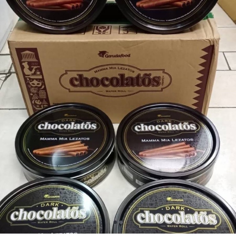 Jual GERRY WAFER ROLL CHOCOLATOS DARK 190GRAM KALENG | Shopee Indonesia