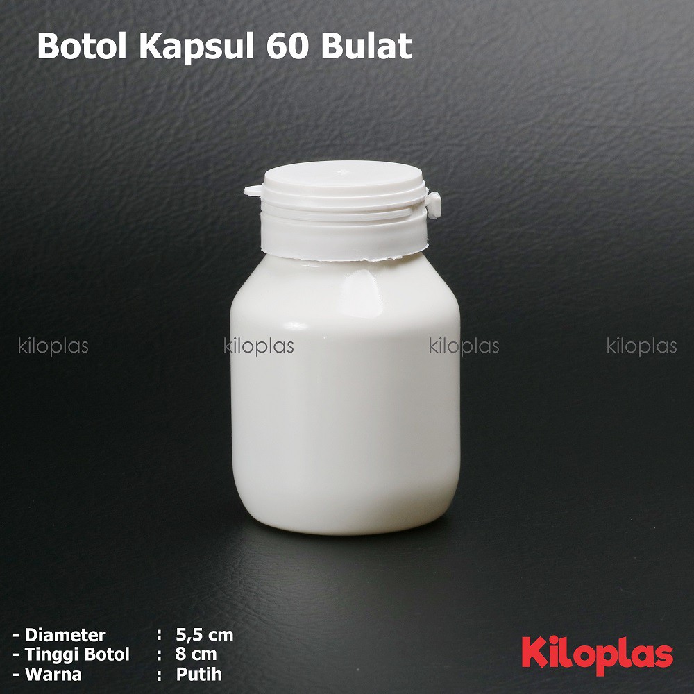 Jual Botol Kapsul 60 Bulat / Botol Tablet dan Pil - Putih | Shopee ...